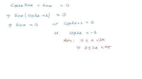 Solved Solve Finding All Solutions In [0 2 π Cos2 X Sinx Sinx 0