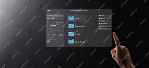 문서 관리 개념 가상 화면 아이콘 문서 관리 시스템 Dms 회사 파일 및 데이터의 효율적인 보관 검색 및 관리를 위한 온라인 문서 데이터베이스 소프트웨어 프리미엄 사진