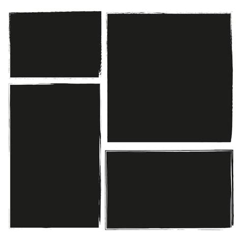 Premium Vector Grunge Style Set Of Rectangle Shapes Vector