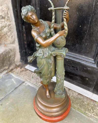 Antique French Bronze Spelter Female Figure Strichen Antiques
