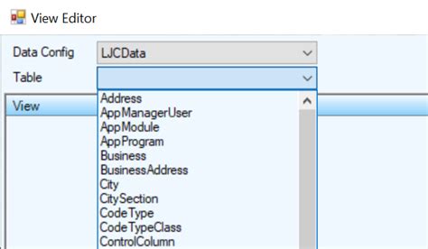 table dropdown