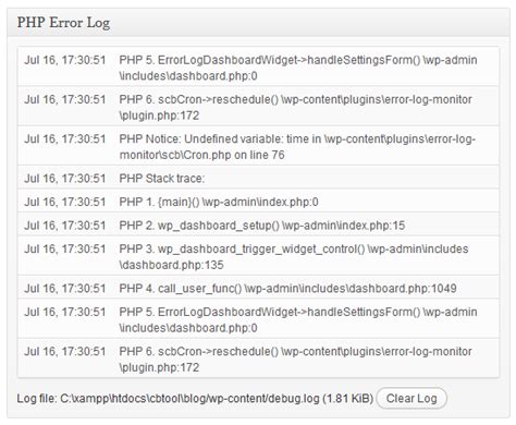 Error Log Monitor W