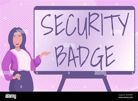 Sign Displaying Security Badge Business Approach Credential Used To