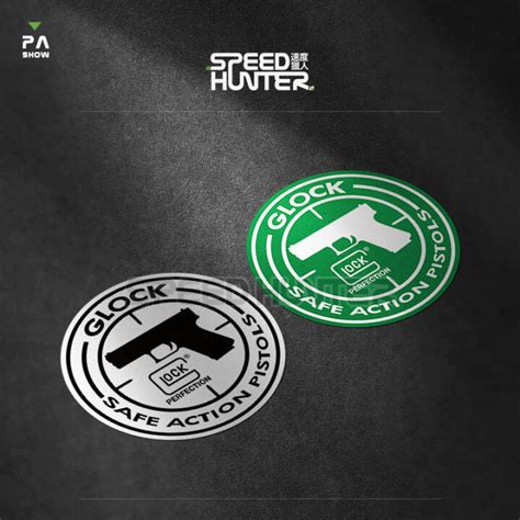 Glock Glock สติกเกอร์ปิดรอยขีดข่วนบนตัวรถโลโก้ทหารแบบยุทธวิธีกระสุนน้ำสติกเกอร์สะท้อนแสงกันน้ำมี