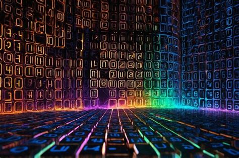 Glowing Hexadecimal And Binary Code Over Abstract Background Premium Ai Generated Image