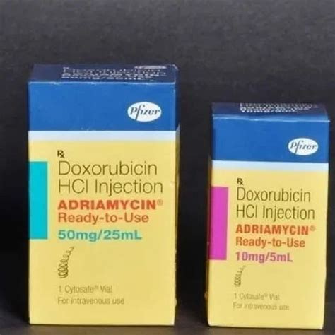 Doxorubicin Pfizer Adriamycin 50 Mg Injection Packaging 1 Vial At
