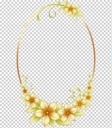 Flor Marco Oval Marco Ovalado Floral Planta Png Klipartz