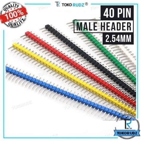 jual pin header male 40 pin 1x40 2 54mm single strip tulang ikan arduino shopee indonesia