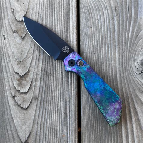 Pro Tech Strider Pt Auto Solid Northern Lights Anodized Handle Dlc