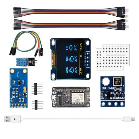 Esp8266 Weather Station Kit Temperature Humidity Lcd Display Component Kit A Eur 17 53 Picclick Fr