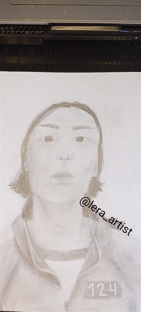 Squid game player 124 Nam gyu pencil drawing in 2025 | Sketches, Portrait drawing, Cute disney ...