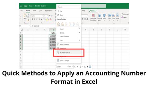 Apply An Accounting Number Format In Excel