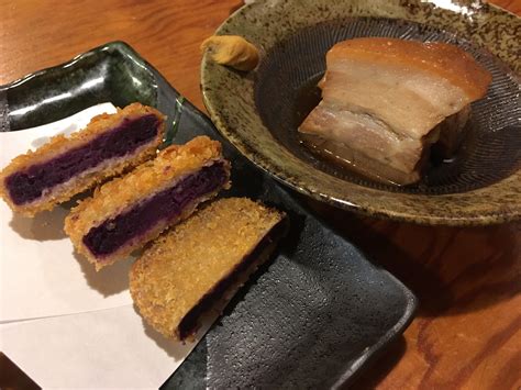 Rafute And Beni Imo Korokke On Okinawa Rjapanesefood