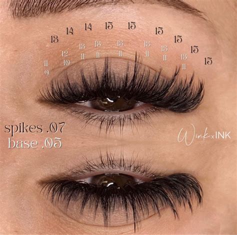This Is A Lash Map Of A Set Of Volume Lash Extensions With Lengths To
