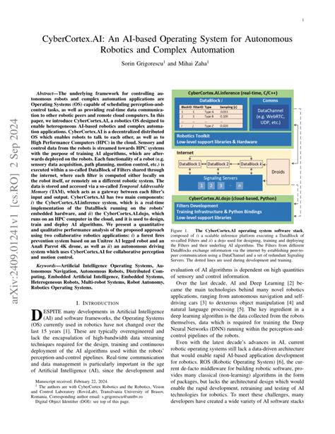 PDF CyberCortex AI An AI Based Operating System For Autonomous Robotics And Complex Automation