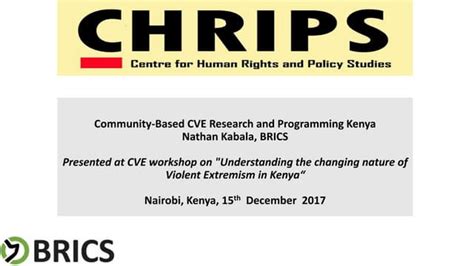 community based cve research and programming in kenya ppt