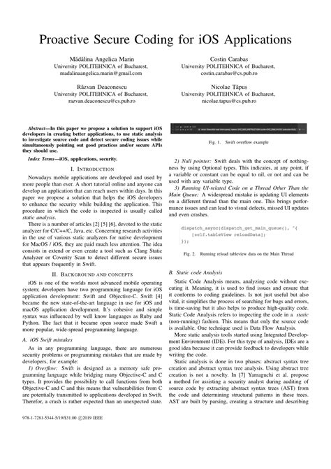 Pdf Proactive Secure Coding For Ios Applications