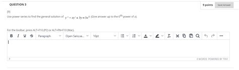 Solved Question 3 9 Points Save Answer 9 Use Power Series