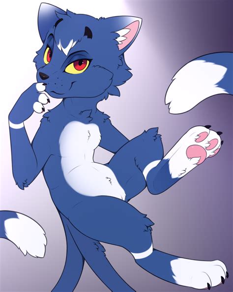 Rule 34 2 Tails Blue Body Blue Fur Dipstick Tail Domestic Cat