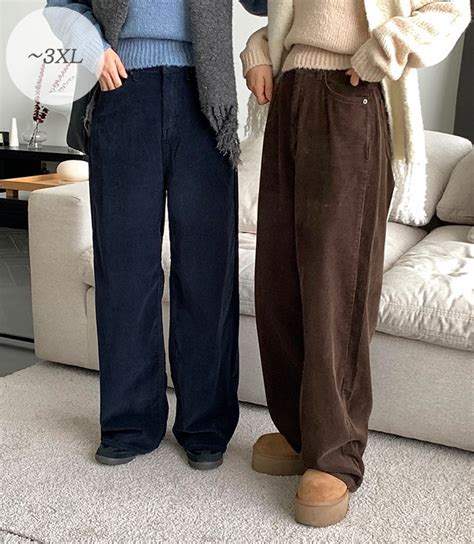 삐뽕언니 ~3xl빅사이즈 버치 코듀로이 팬츠2color 와이드팬츠 골덴바지 골덴팬츠 골덴긴바지 일자팬츠 스웨이드 힙한바지