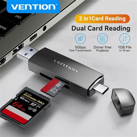 Vention Card Reader Usb Type C Gb Fast Transmission In Sd Card Reader Tf Card Dual