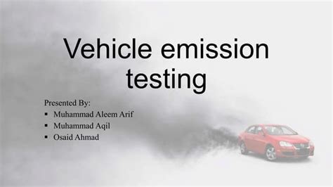 Vehicle Emission Testing Stations In Pakistan Pptx