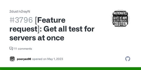 Feature Request Get All Test For Servers At Once · Issue 3796