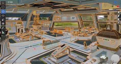 科幻写实星际舰桥内部场景blender模型 科幻场景模型下载 摩尔网cgmol