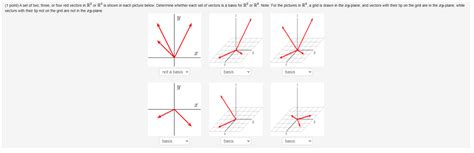solved 1 point a set of two three or four red vectors in