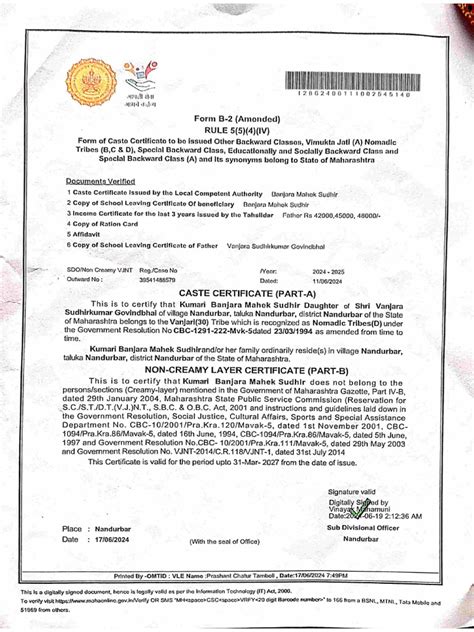 Cast Certificate Pdf