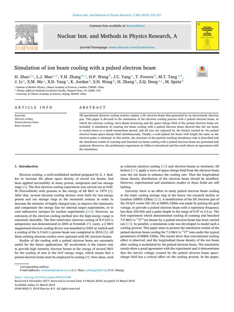 Simulation Of Ion Beam 2018 Nuclear Instruments And Methods In Physics