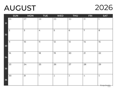 2026 Calendar With Week Numbers Free Pdf Printables