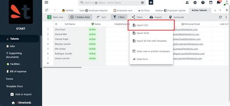 exercise 5 exporting data timetonic v7 en