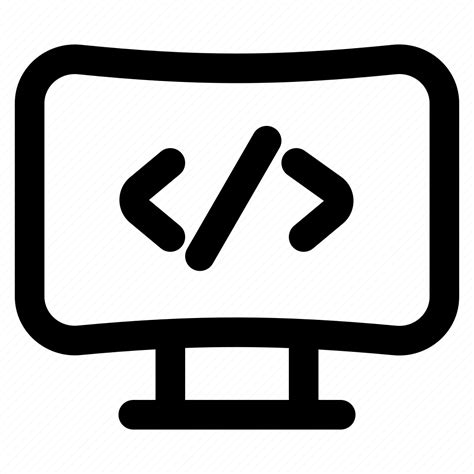 Desktop Monitor Code Development Coding Developer Icon Download
