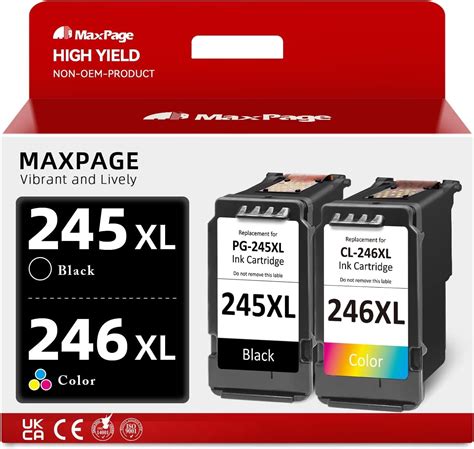 Maxpage Encre For Canon 245 246 Xl Ink Cartridge Combo Pack