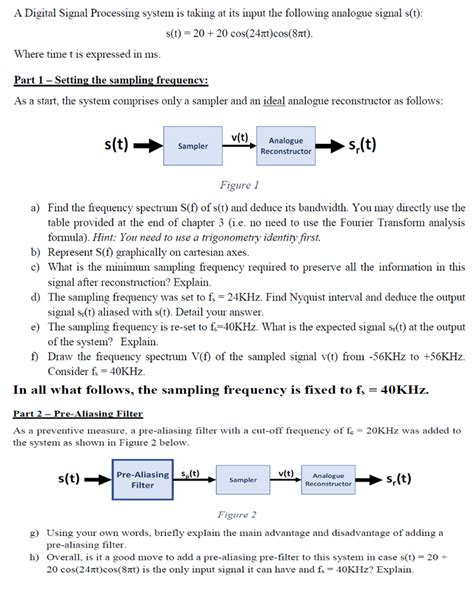 Solved A Digital Signal Processing System Is Taking At Its