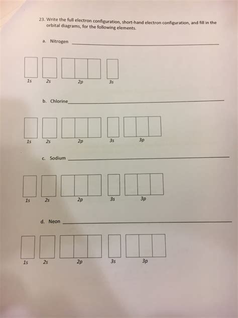 Solved Writ Te The Full Electron Configuration Chegg Com
