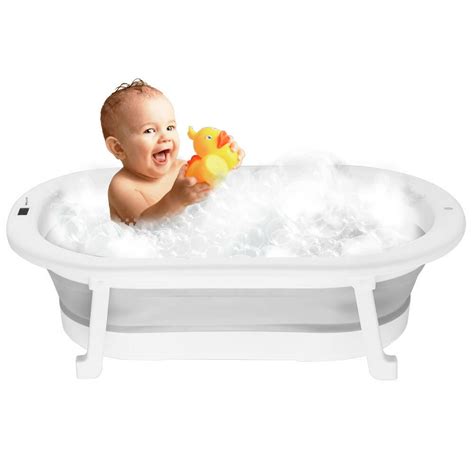 Bañera Para Bebé Con Protecciones Antiderrapantes Y Termómetro