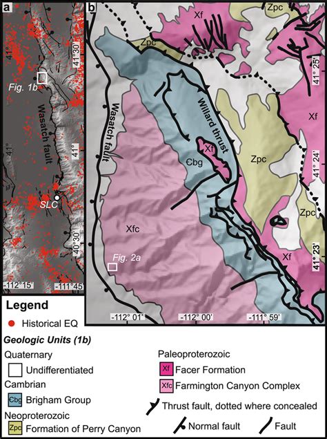 Wasatch Fault Zone Wfz And Regional Geology A Hillshade Of The