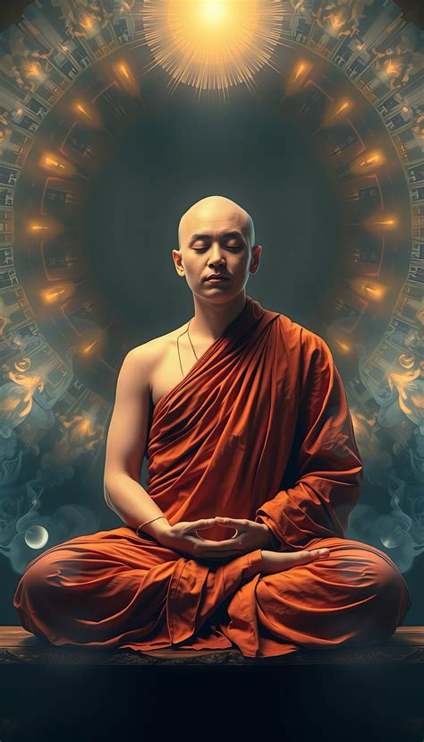 download ai generated monk buddhist royalty free stock illustration
