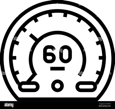 Speedometer Autonomous Vehicle Line Icon Vector Illustration Stock