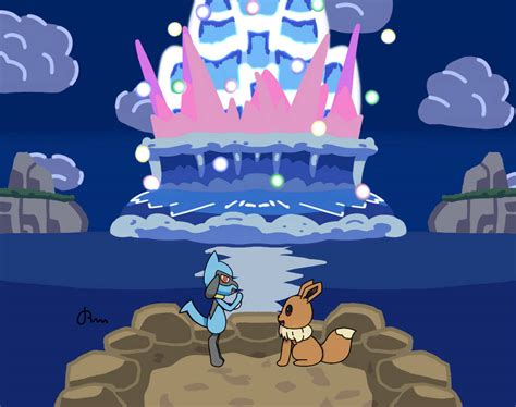Riolu And Eevee In Fogbound Lake By Ultimategreninja On Deviantart