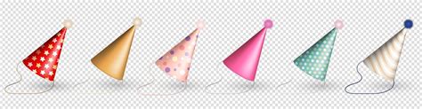 Premium Vector Set Of 3d Realistic Colorful Party Hats Clipart For Birthday Celebration