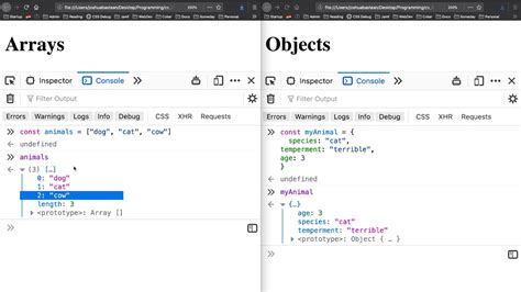 Full Stack Web Developer Course 59 Arrays Vs Objects Youtube