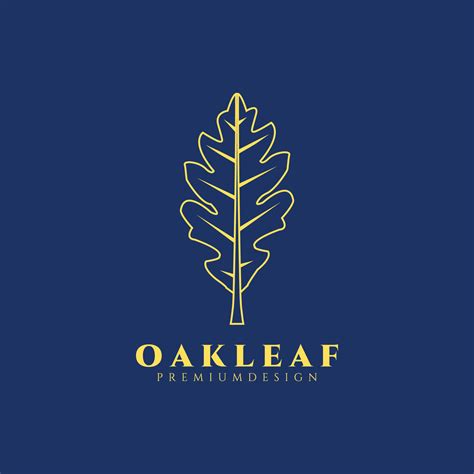 Oak Leaf Logo Vector Illustration Design Line Art Leaf Logo 5159834