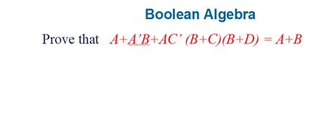 Solved Boolean Algebra A AB AC B C B D A B Chegg