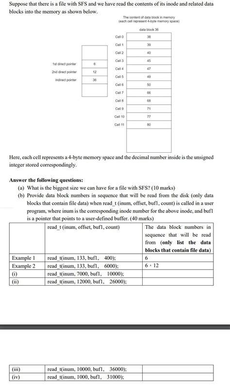 Solved Suppose That There Is A File With Sfs And We Have