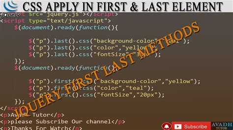 Css Apply In First Element Jquery Last Element Selector First