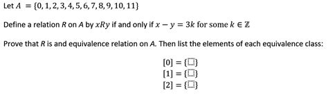 Solved Let A 01234567891011 Define A Relation