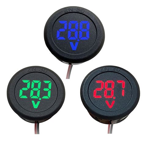 Circular Two Wire Voltmeter Dc 5 100v Round Led Display